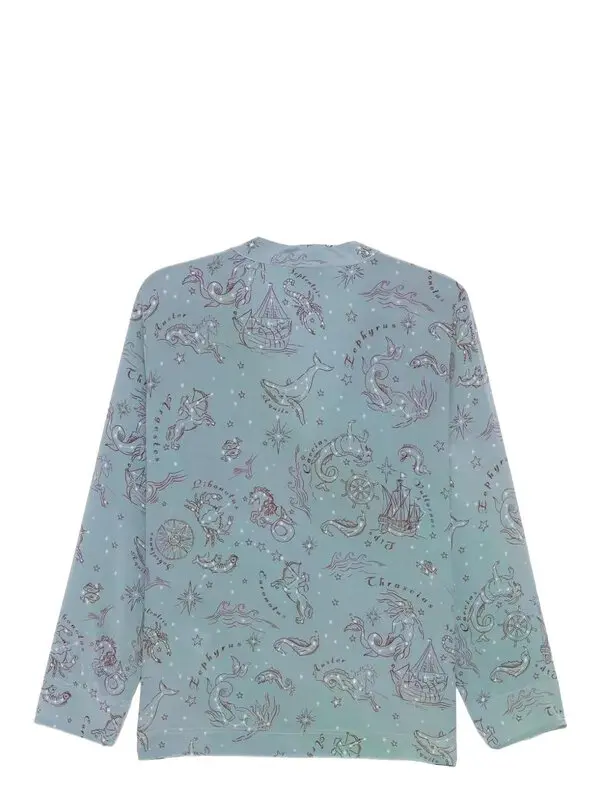 Momoni Astrological-print V-neck Blouse - Blue