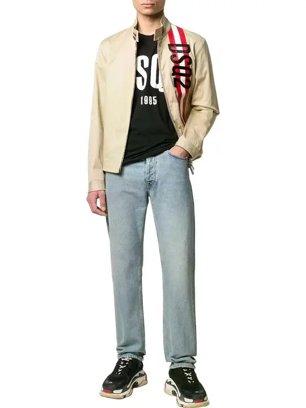 Dsquared2 Full-zipped Logo Jacket - Neutrals