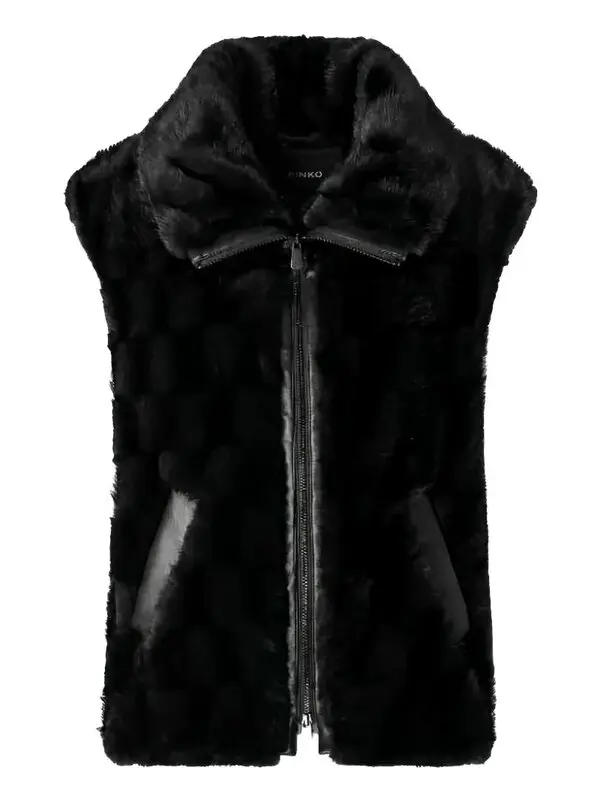 Pinko Glossinia Faux-fur Panelled Gilet - Black