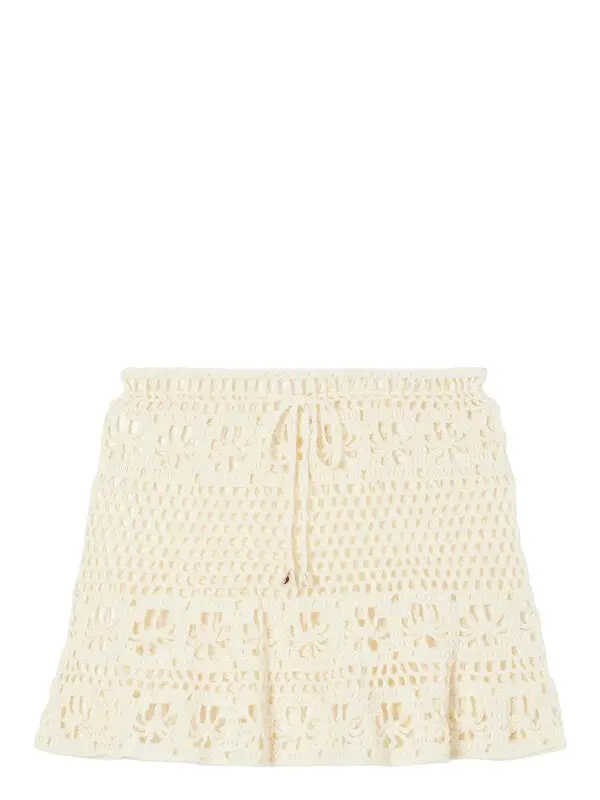 TERRY PUESTO Bonito Crocheted Organic-cotton Mini Skirt - Neutrals