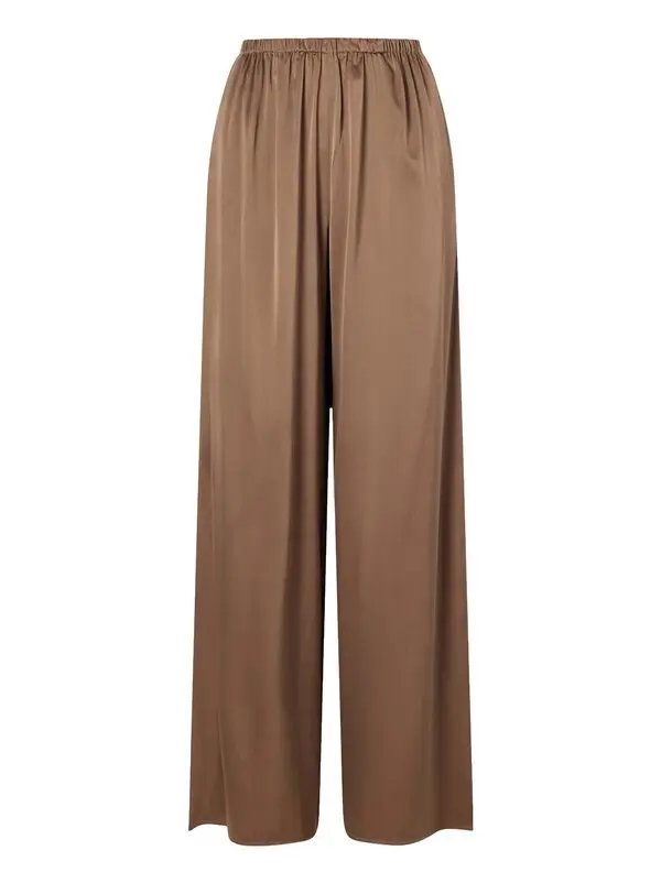 RUOHAN Silk-blend Wide-leg Pants - Brown