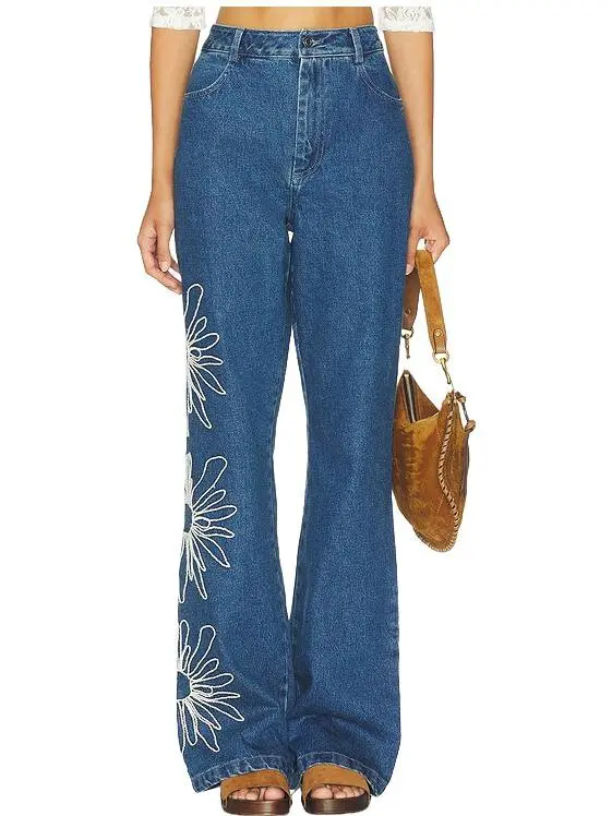 THE WOLF GANG Amana Denim Flare Jean In . Also - Blue