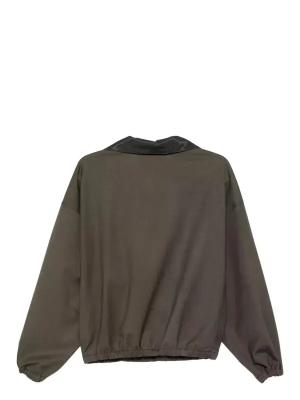 ALYSI Half-zip Elasticated-hem Jacket - Green