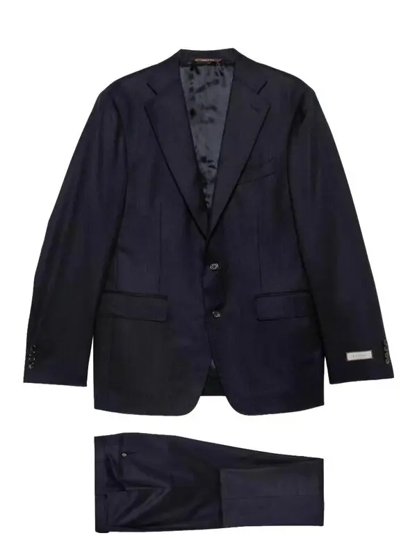 Canali Buttoned Pinstriped Suit - Blue