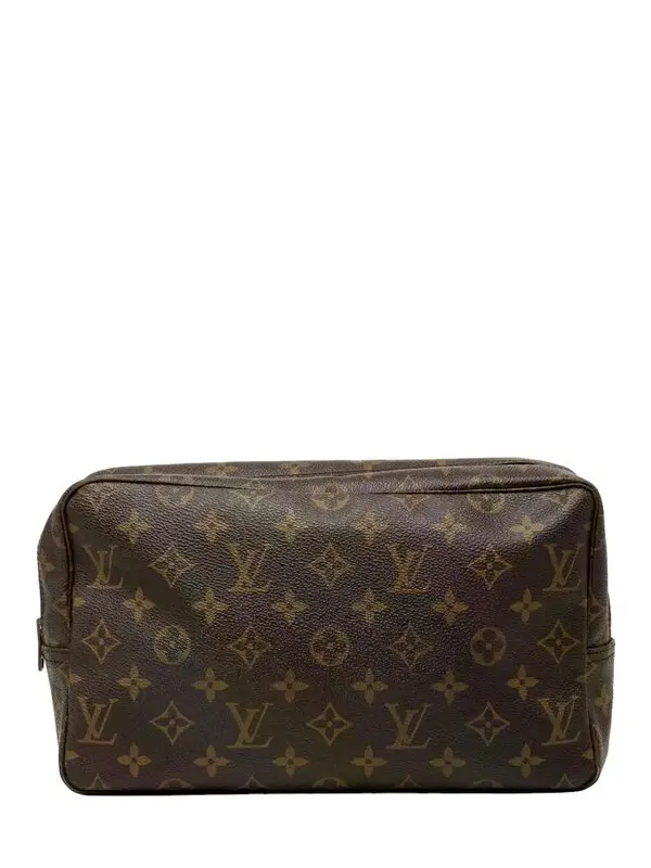 LOUIS VUITTON 20th Century Monogram Trousse Toilette 28 Clutch Bag - Brown