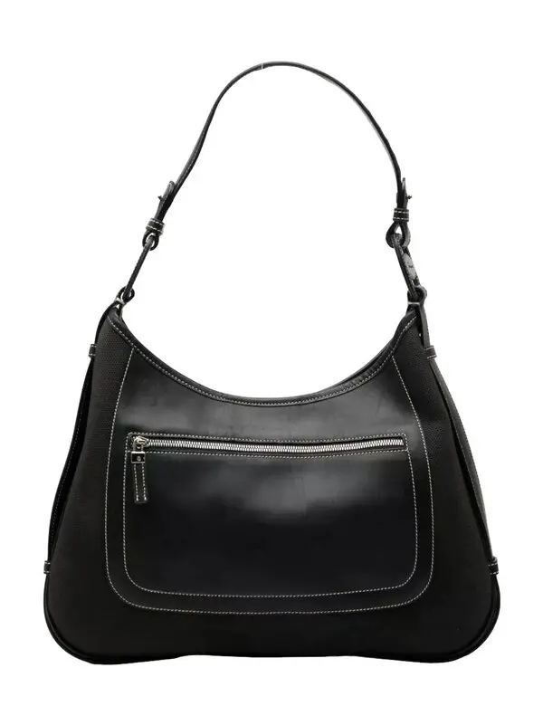 FERRAGAMO 2021 Canvas And Leather Shoulder Bag - Black