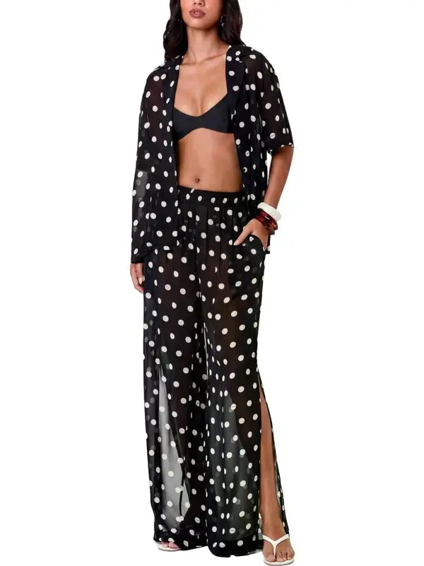 NICHOLAS Lise Pants Ivory Polka Dot - Black