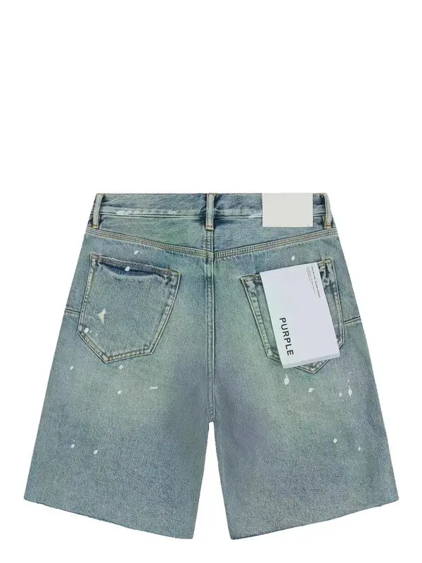 PURPLE BRAND Painterly Rip Shorts - Blue