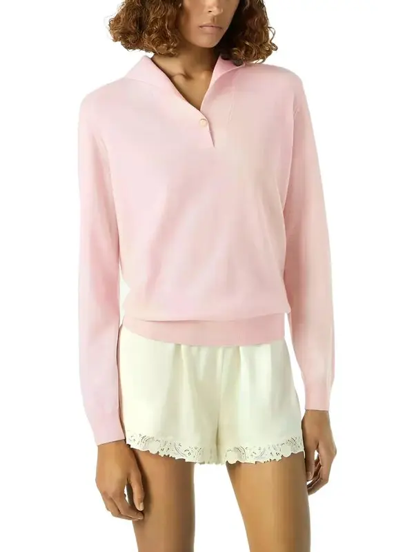 Loro Piana Sergio Polo-collar Cashmere Sweater - Pink