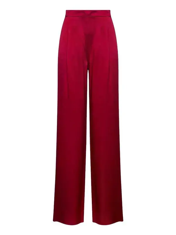Max Mara Msealpaca Satin-effect Palazzo Pants - Red
