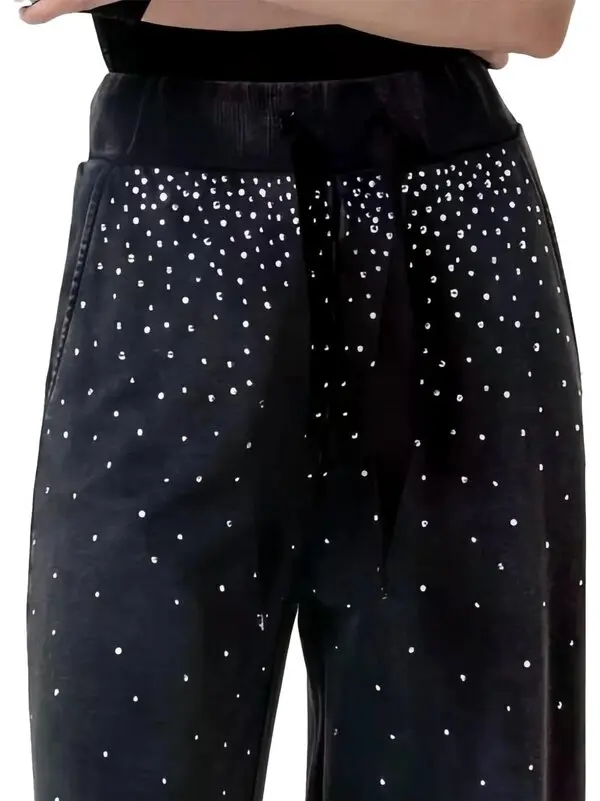 FRACOMINA Crystal-embellished Drawstring-waist Trousers - Grey