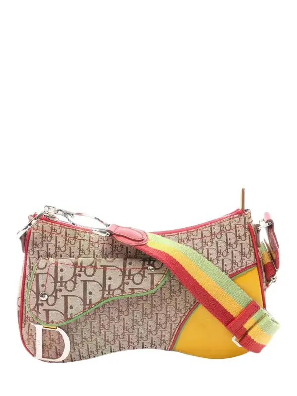 Dior 2010s Small Rasta Trotter Saddle Shoulder Bag - Neutrals