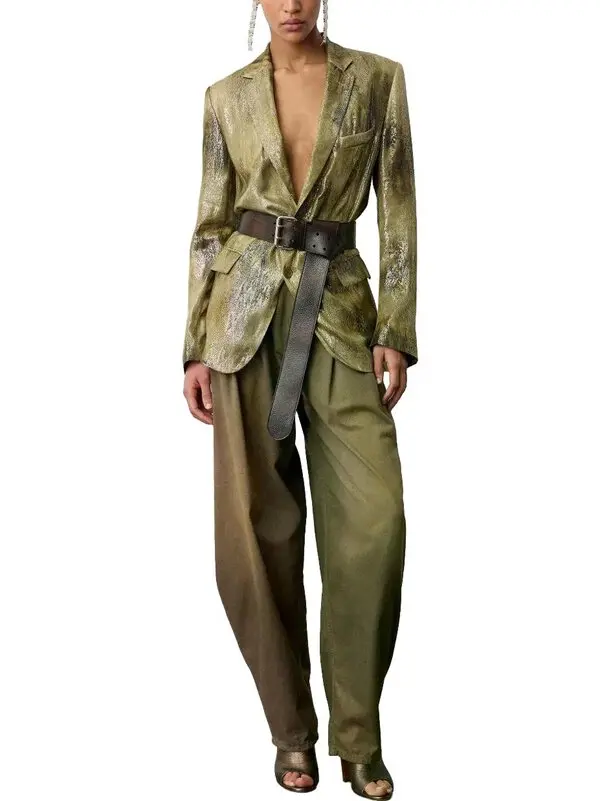 Ralph Lauren Ellen Pleated Cotton Trousers - Brown