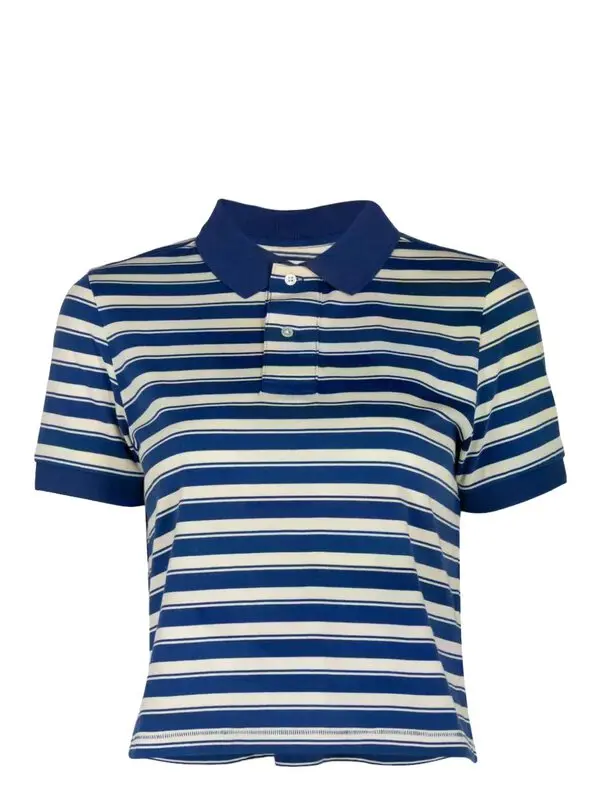 Denimist Striped Short-sleeve Polo Top - Blue