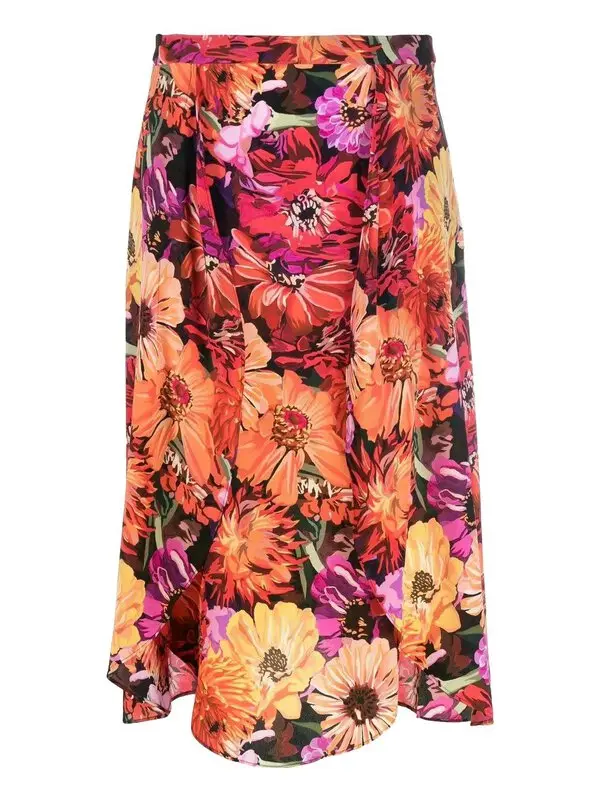 Stella McCartney Floral-print Petal Midi Skirt - Red