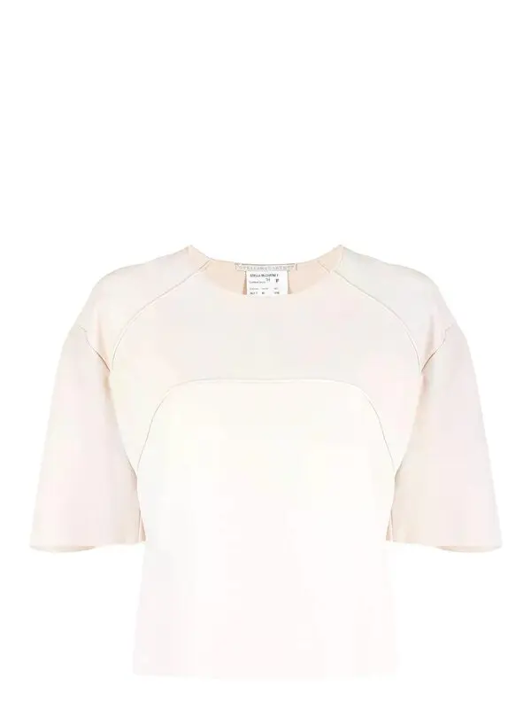 Stella McCartney Piped-seam Cropped Blouse - Neutrals