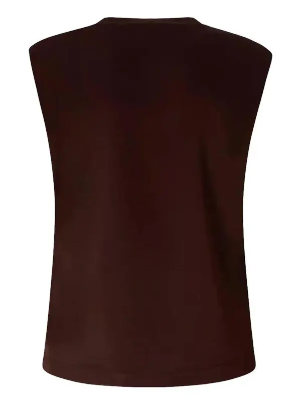 Pinko Draped Padded-shoulder Top - Brown