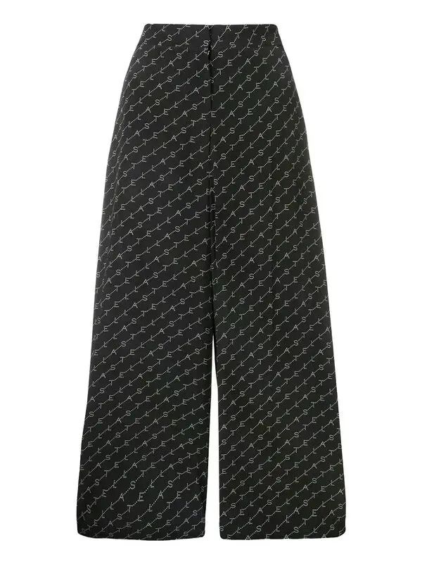 Stella McCartney Logo Wide Leg Trousers - Black