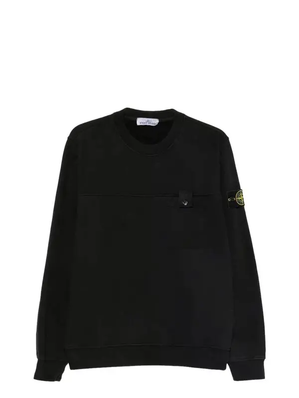 Stone Island Logo-patch Chest-pocket Sweatshirt - Black