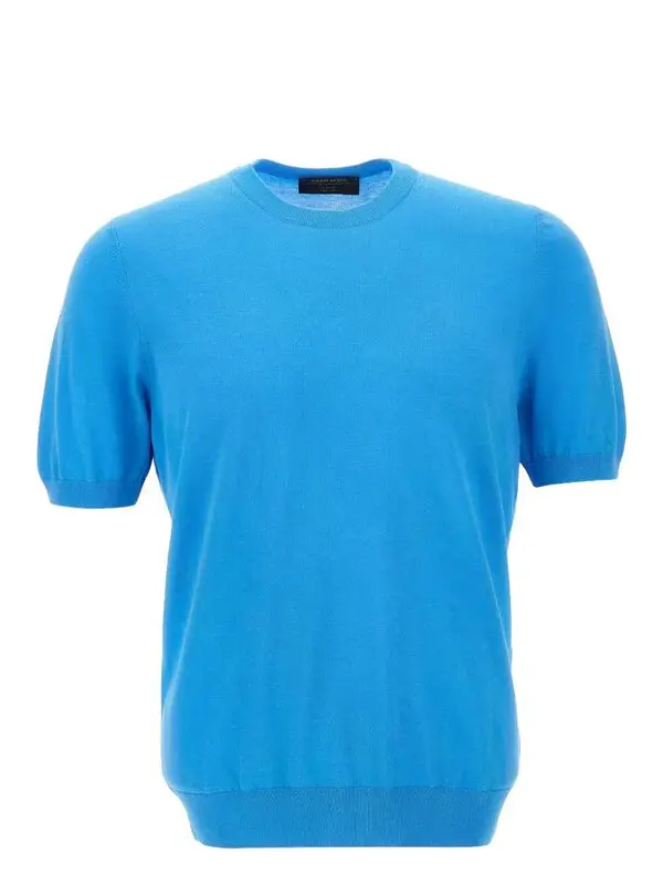 GRAN SASSO Short-sleeve Crew-neck T-shirt - Blue