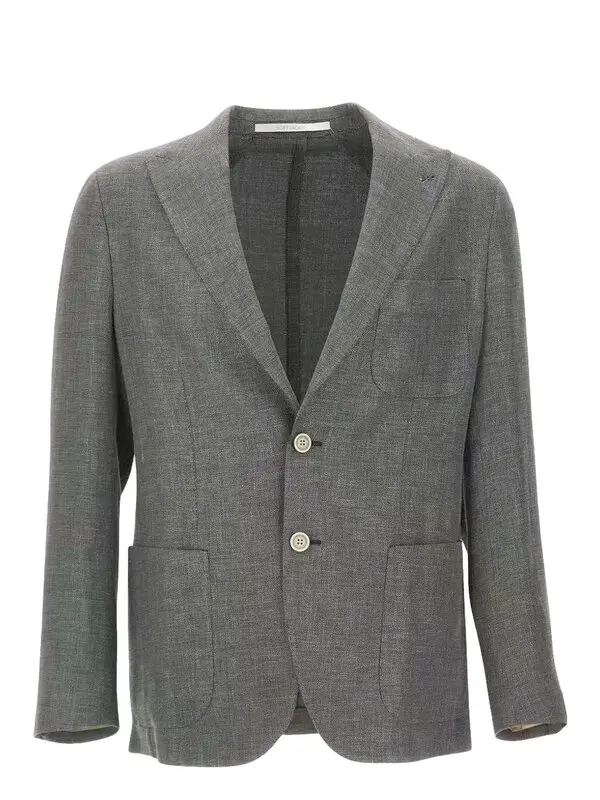 Eleventy Single-breasted Peak-lapel Blazer - Grey