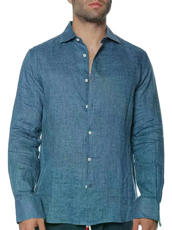MC2 SAINT BARTH Pamplona Flower-print Linen Shirt - Blue