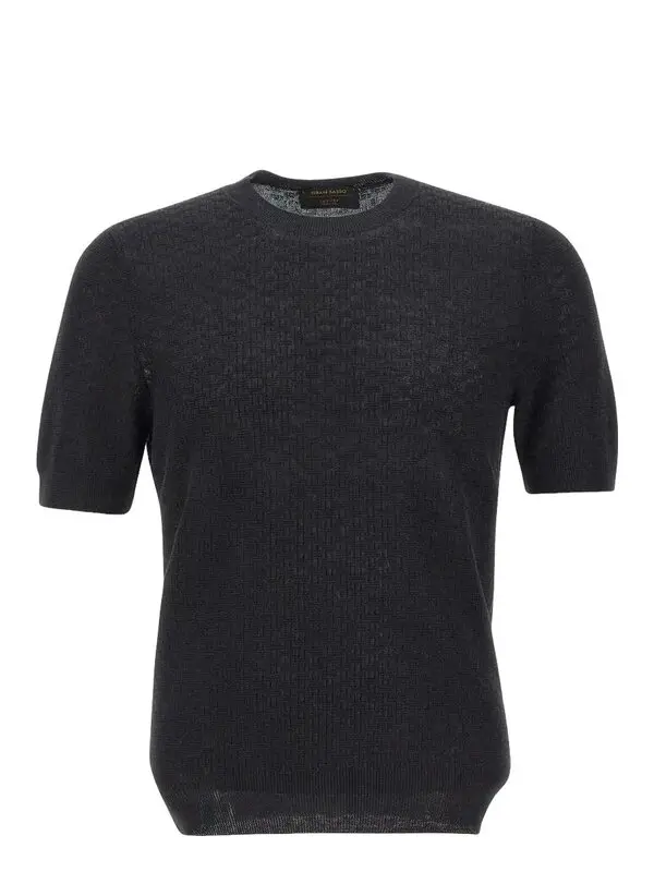 GRAN SASSO Short-sleeve Sweater - Black