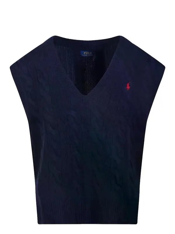 Polo Ralph Lauren Cable-knit V-neck Knitted Vest - Blue