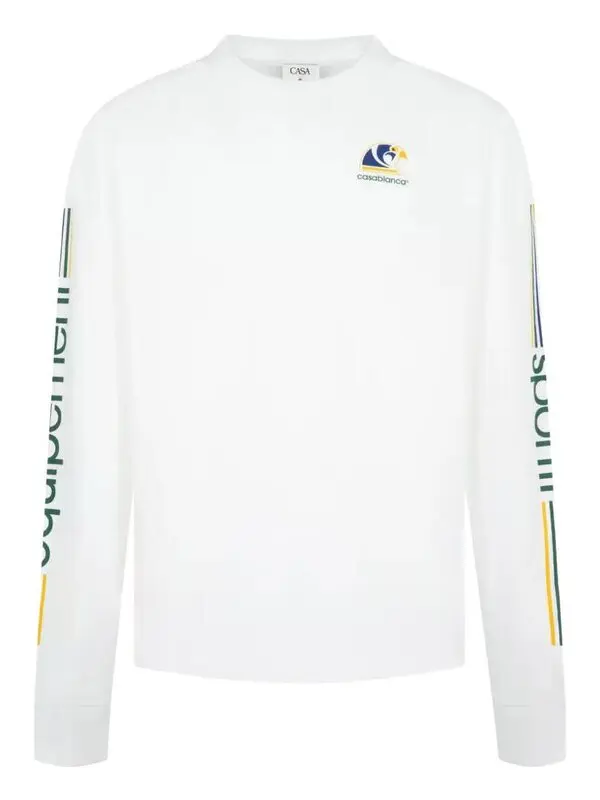 Casablanca Graphic-print Long-sleeve T-shirt - White