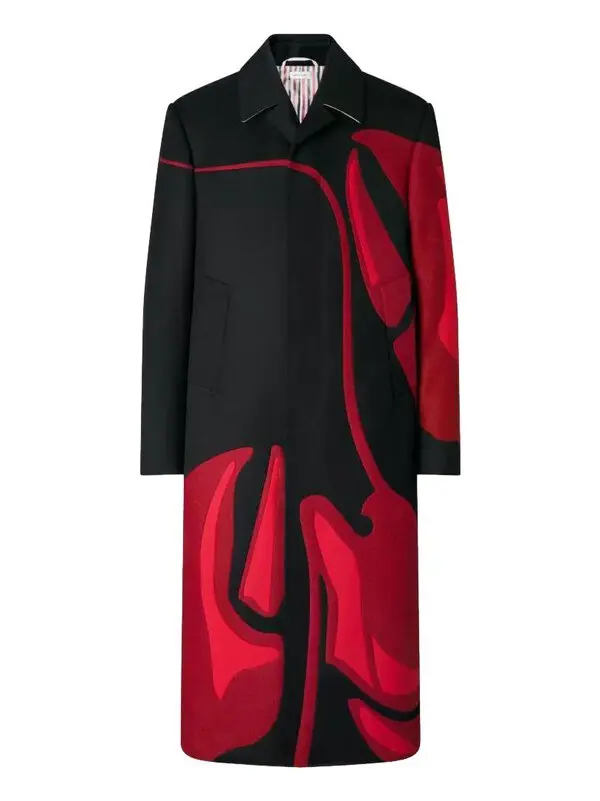 Thom Browne Cavalry-twill Lobster Overcoat - Black