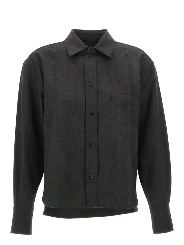 Victoria Beckham Vb-embroidered Cropped Shirt - Grey