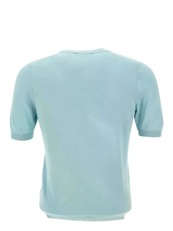 GRAN SASSO Crew-neck Short-sleeve Sweater - Blue