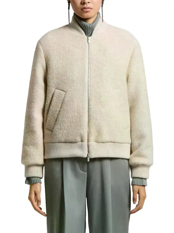 Peserico Zip-up Bomber Jacket - Neutrals