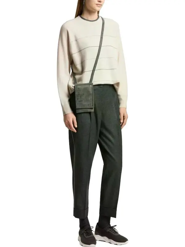Peserico Pleated Turn-up Trousers - Grey