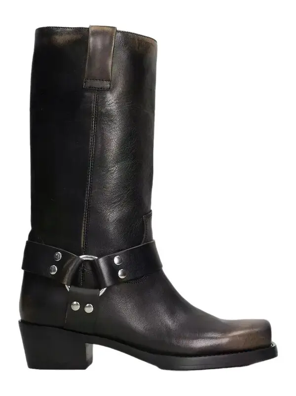 Paris Texas Faded-effect Harness Boots - Brown