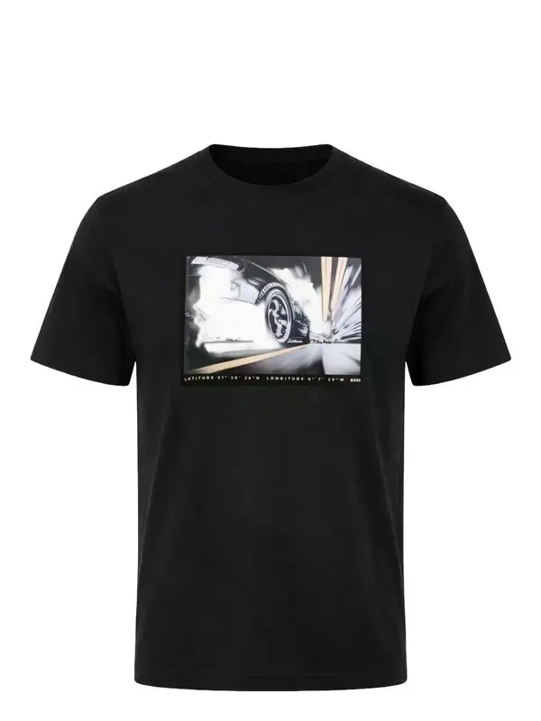 BOSS Graphic-print Crew-neck T-shirt - Black