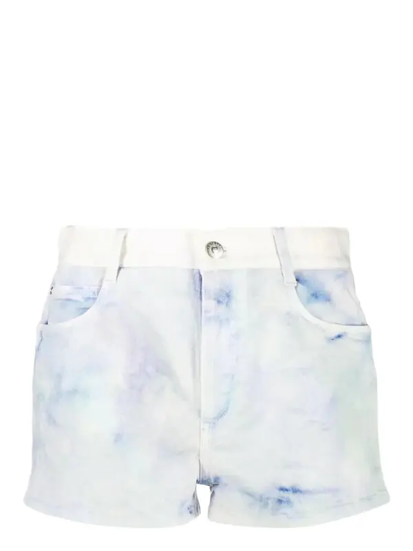 Stella McCartney Marble Tie-dye Denim Shorts - Blue