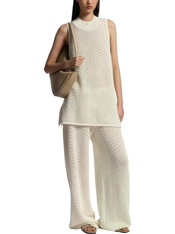 BOSS Open-knit Sleeveless Top - Neutrals