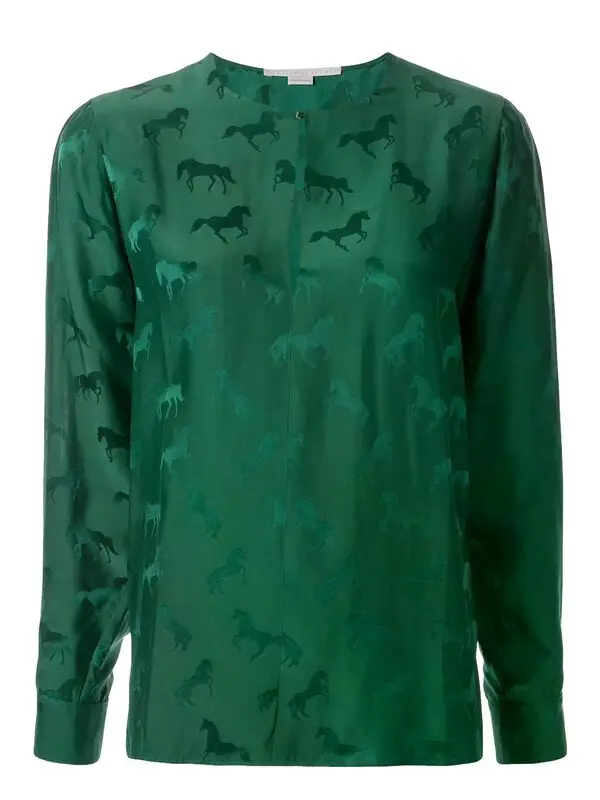 Stella McCartney Horse-jacquard Blouse - Green