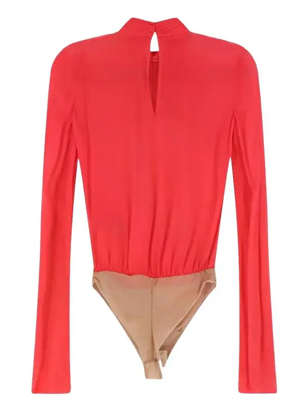 Elisabetta Franchi Gold-tone Hardware Pleated Bodysuit - Red