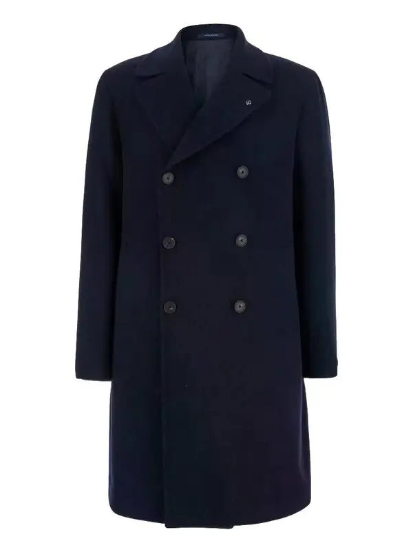 Tagliatore Double-breasted Twill-weave Coat - Blue
