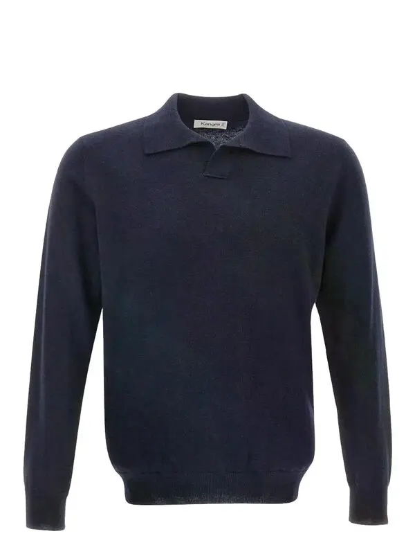 KANGRA Long-sleeve Polo Shirt - Blue