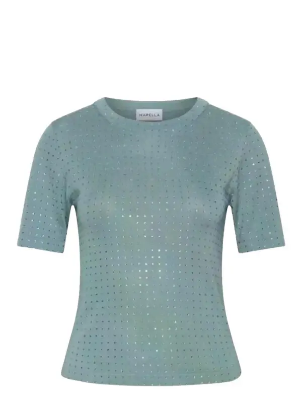 Marella Rhinestone-embellished T-shirt - Blue