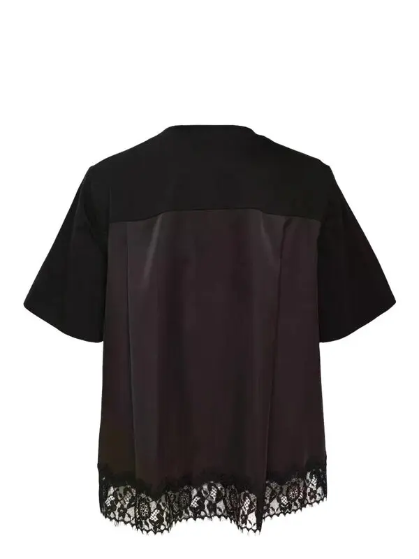 3.1 Phillip Lim Lace-trim T-shirt - Black