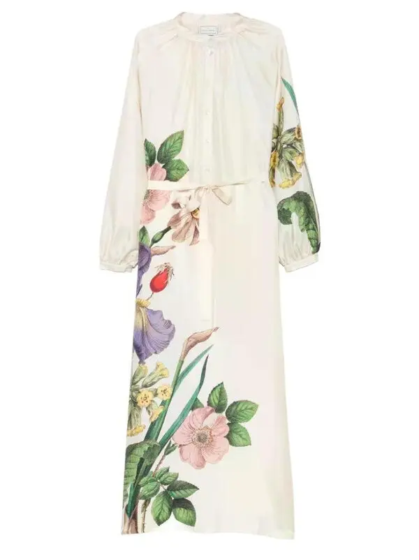 PIERRE-LOUIS MASCIA Floral-print Maxi Dress - Neutrals