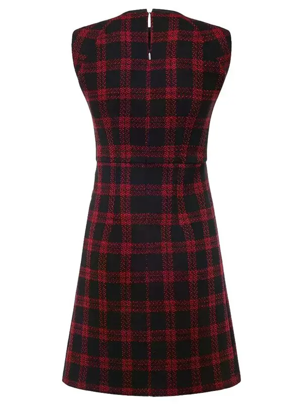 Pinko Mini Check-pattern Buckle-detail Dress - Red