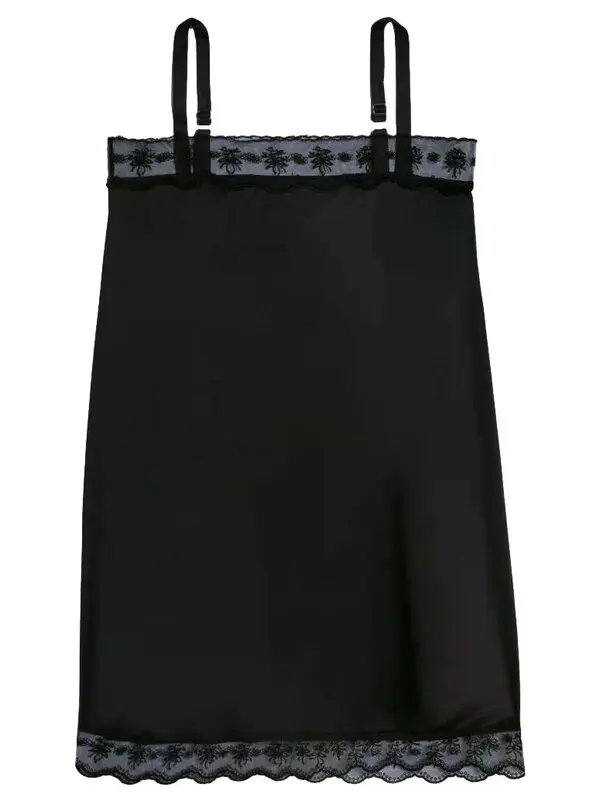 Simone Rocha Square-neck Lace-trim Dress - Black