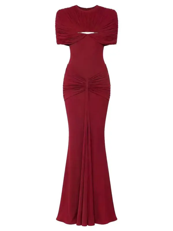 CHATS BY C.DAM Virginia Draped Metal-accessory Maxi Dress - Red