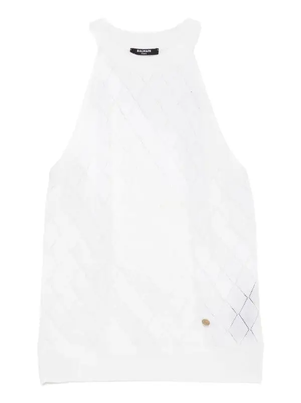 Balmain Sleeveless Tank Top - White