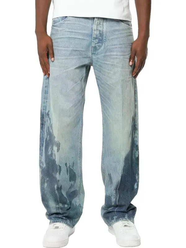 PURPLE BRAND Faded Bleach-effect Jeans - Blue
